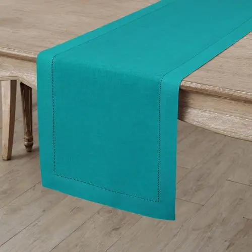Solino Home Linen Table Runner For Dining Table - Teal