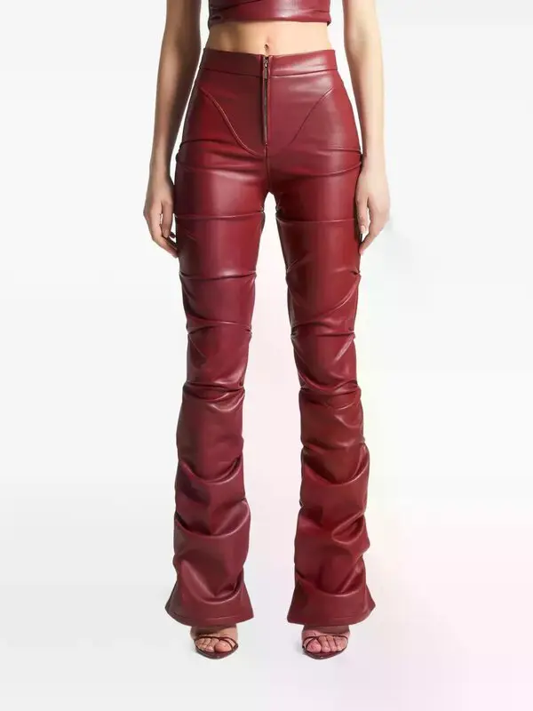 Manière De Voir Tacked Front-zip Trousers - Red