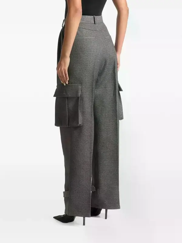 Manière De Voir Textured Pleated Marl Tailored Cargo Pants