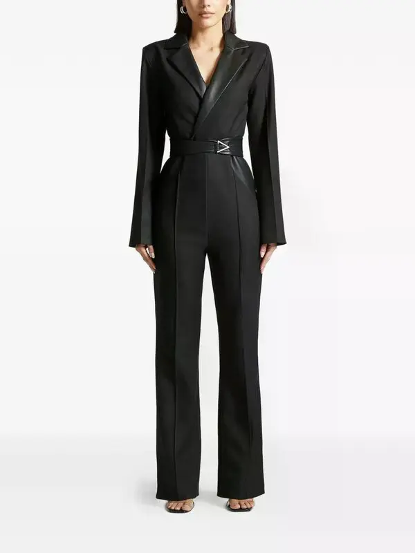 Manière De Voir Tailored Belted Jumpsuit - Black