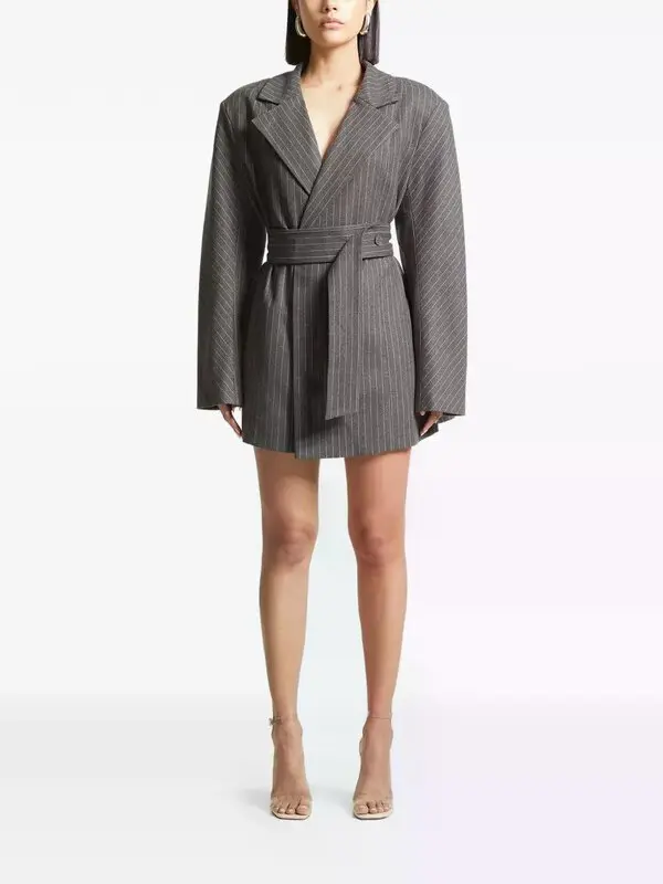 Manière De Voir Pinstriped Blazer Mini Dress - Grey