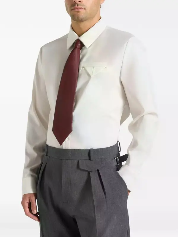 Manière De Voir Ash Leather Neck Tie - Red