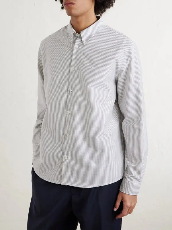 A.p.c. Greg Pinstriped Cotton Oxford Shirt