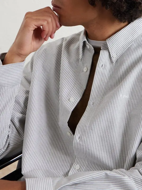A.p.c. Greg Pinstriped Cotton Oxford Shirt