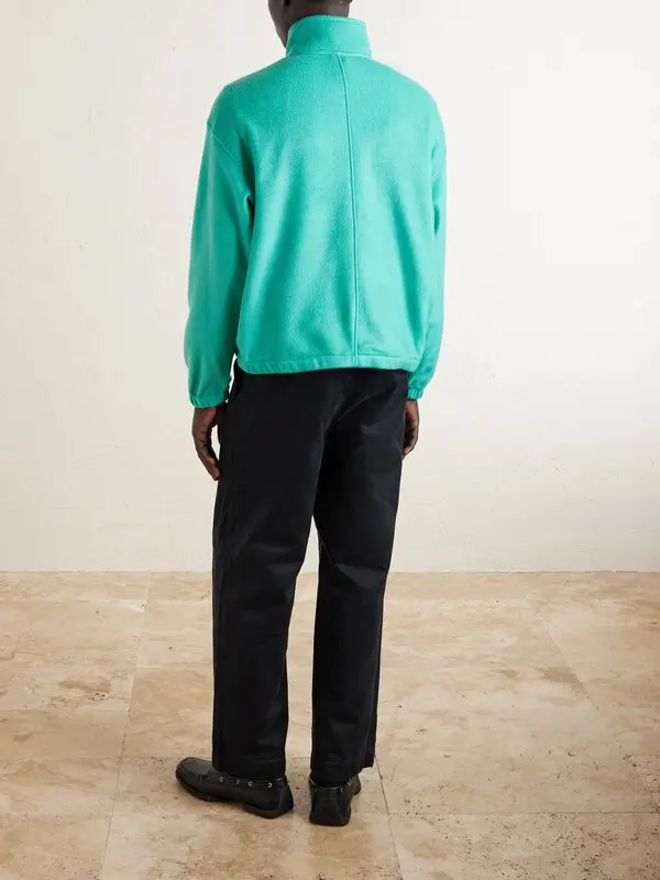 Auralee Silk-fleece Half-zip Sweatshirt - Green