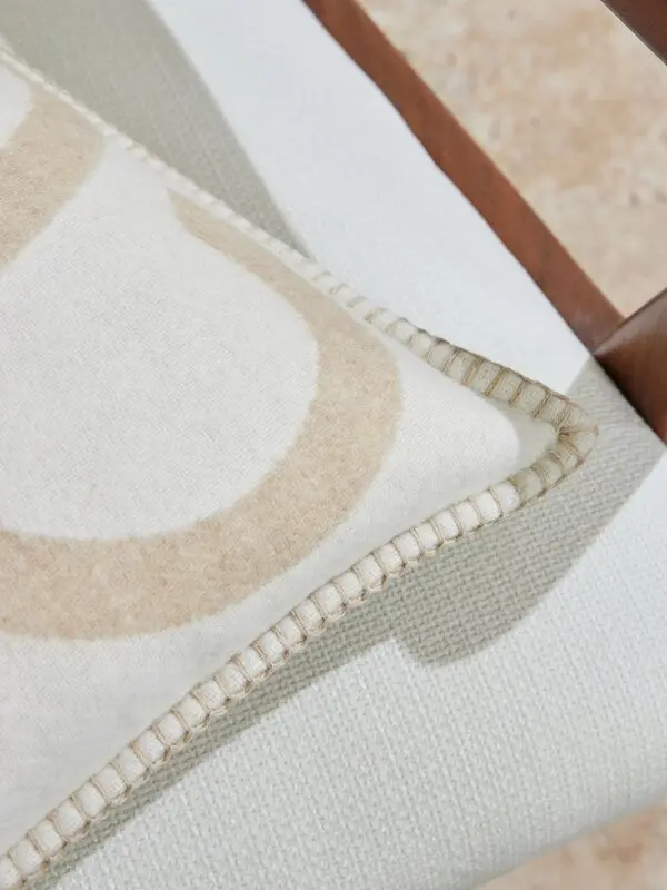 Loewe Anagram Wool And Cashmere-blend Jacquard Cushion - Neutrals
