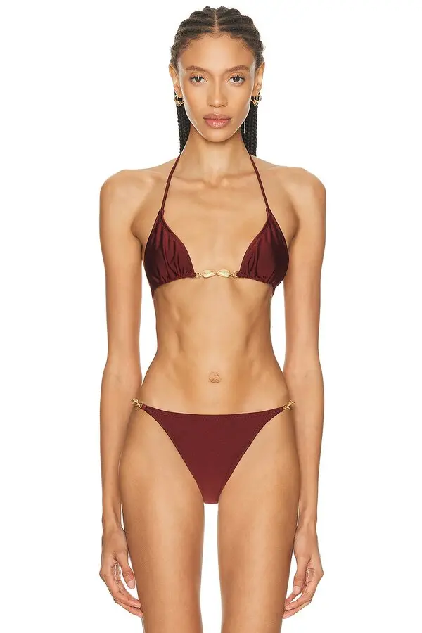 SHANI SHEMER Marlin Bikini Top - Burgundy