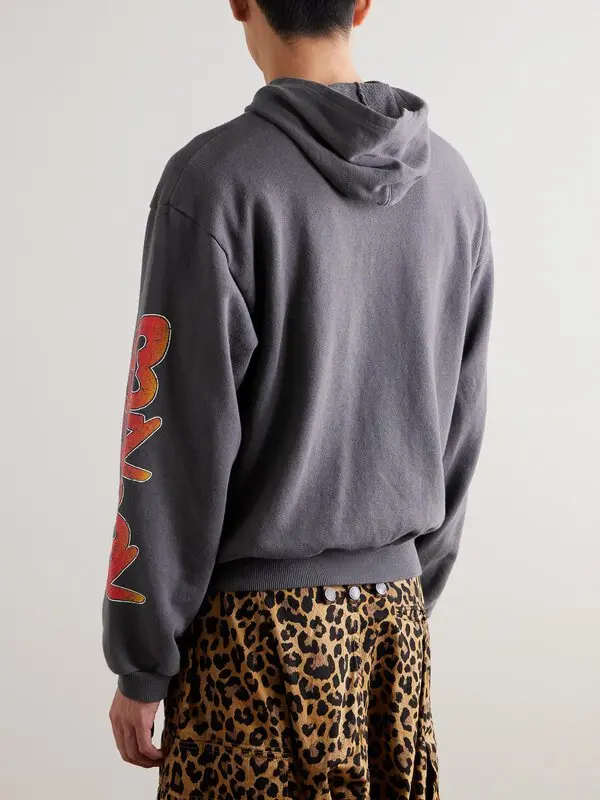 Kapital Printed Cotton-jersey Hoodie - Gray