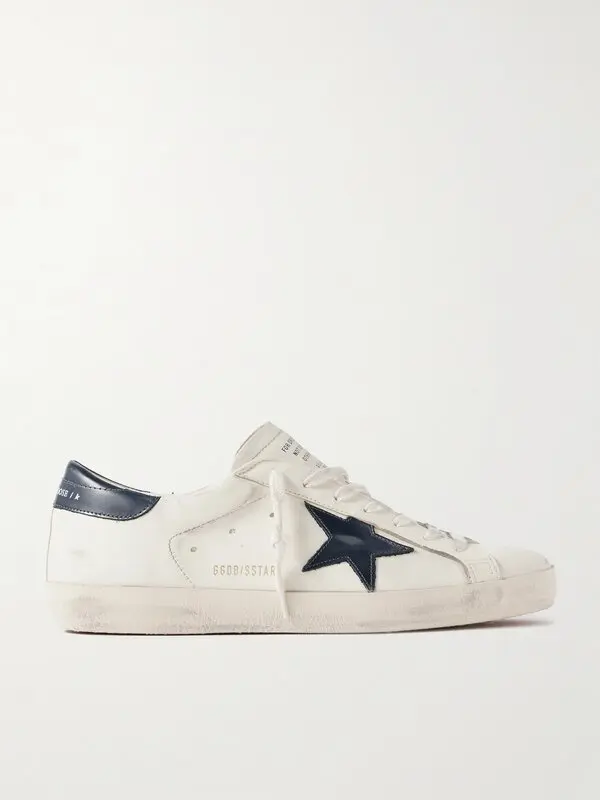 GOLDEN GOOSE Super-star Distressed Leather Sneakers - Neutrals