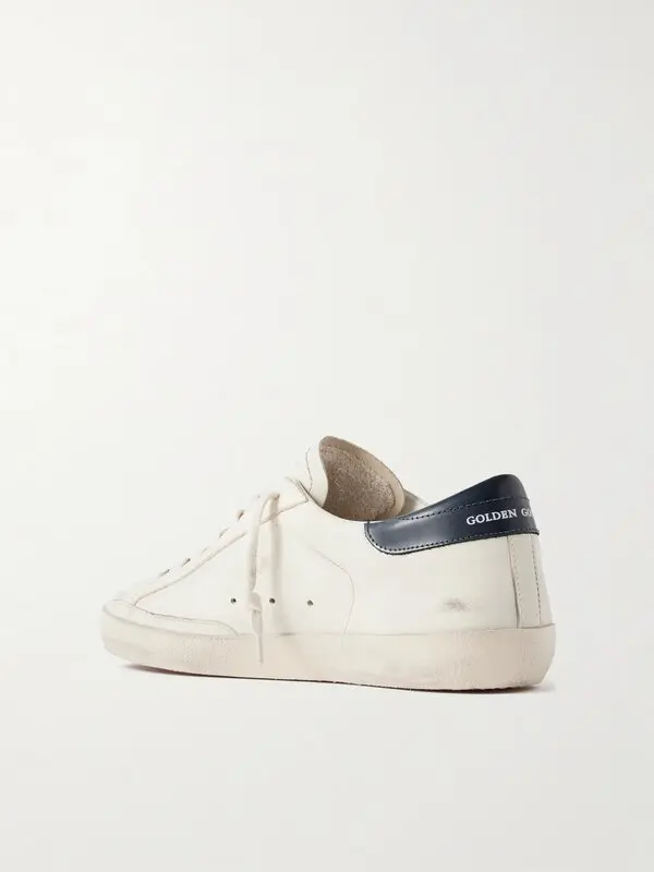 GOLDEN GOOSE Super-star Distressed Leather Sneakers - Neutrals