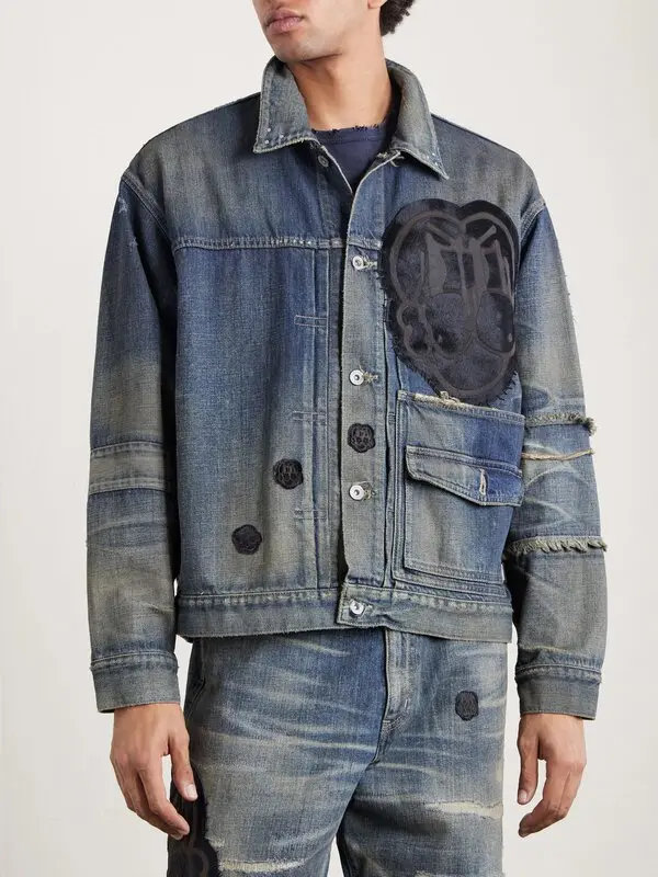 NEIGHBORHOOD Chito Savage Appliquéd Denim Jacket - Blue
