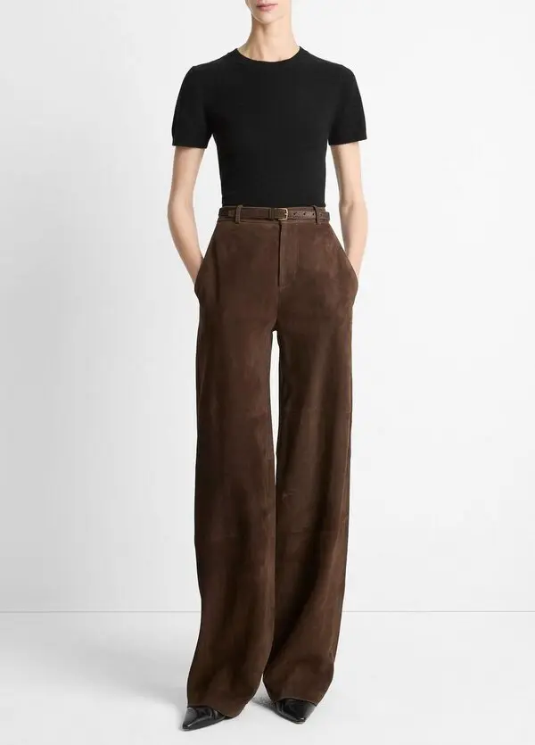 Vince Suede Wide Leg Trousers