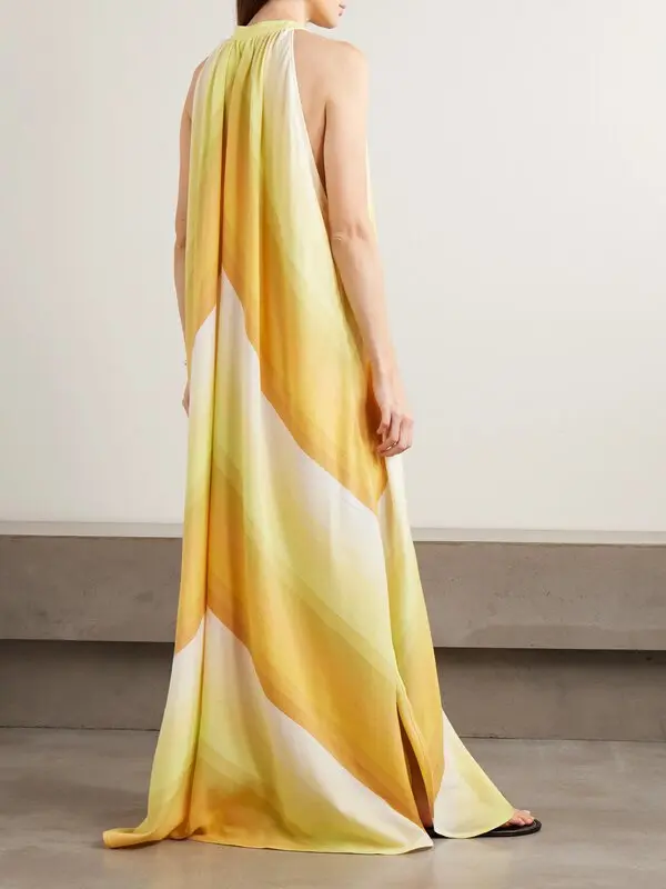 MARRAKSHI LIFE Oversized Striped Cotton Maxi Dress - Yellow