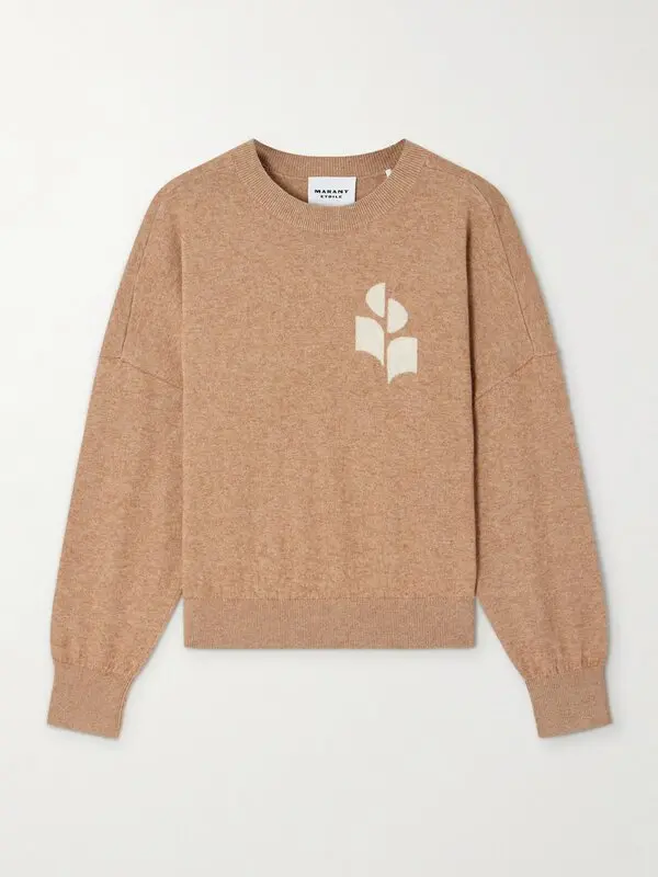 MARANT ETOILE Marisans Intarsia Cotton And Wool-blend Sweater - Brown
