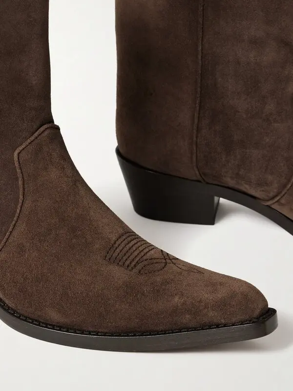 Khaite Clive Suede Ankle Boots - Brown