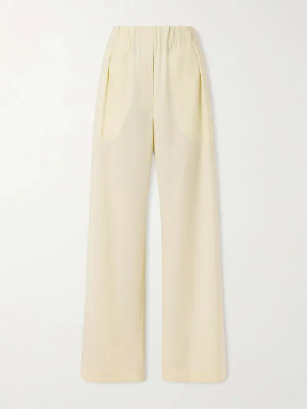 JIL SANDER Wool-ripstop Wide-leg Pants - Sand