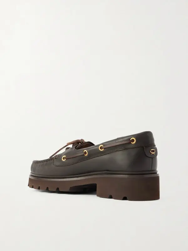 GIANVITO ROSSI Leather Boat Shoes - Brown
