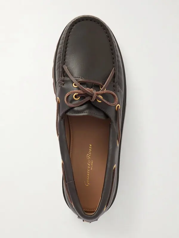 GIANVITO ROSSI Leather Boat Shoes - Brown