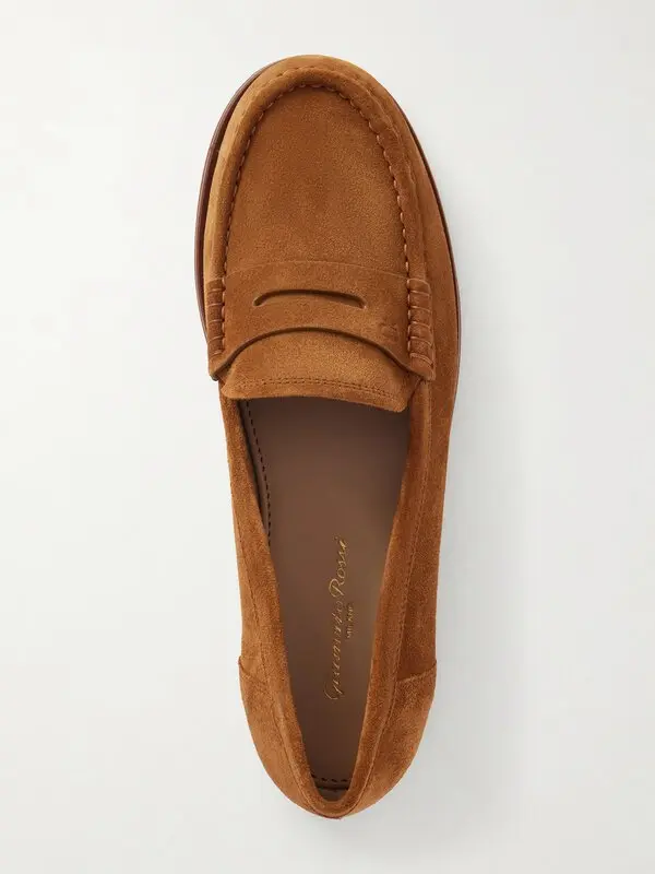 GIANVITO ROSSI Suede Loafers - Brown
