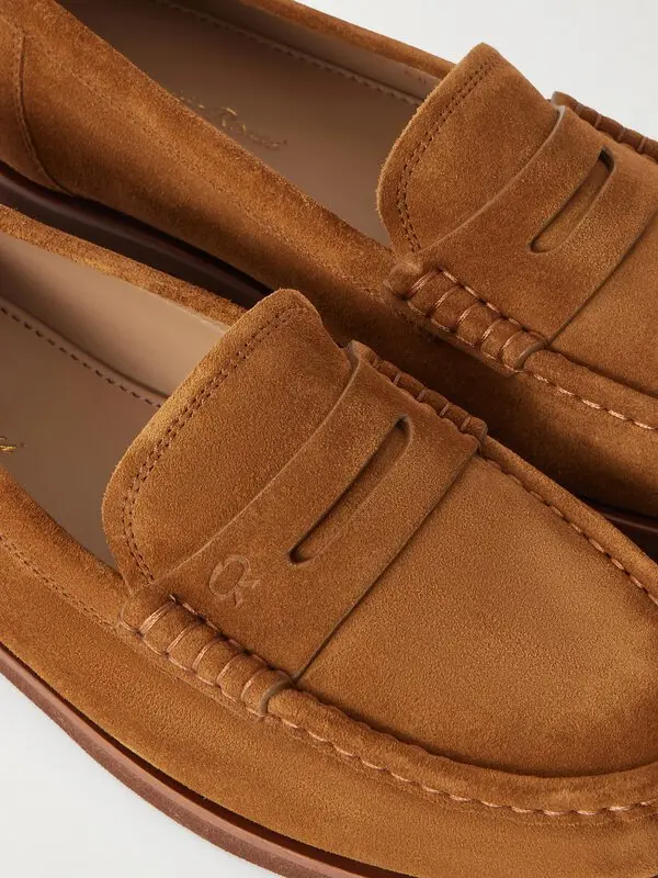 GIANVITO ROSSI Suede Loafers - Brown
