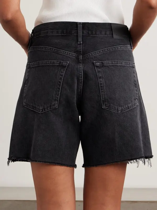 Citizens Of Humanity Marlow Frayed Denim Shorts - Black