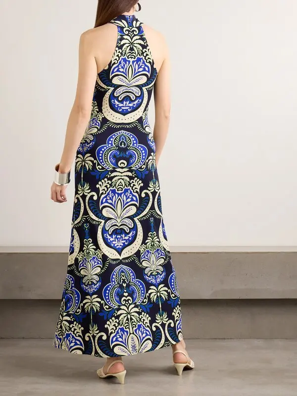 Cara Cara Asher Printed Jersey Maxi Dress - Blue