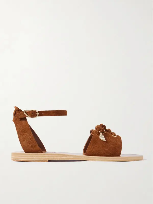 ANCIENT GREEK SANDALS Sentina Lace-up Suede Sandals - Brown