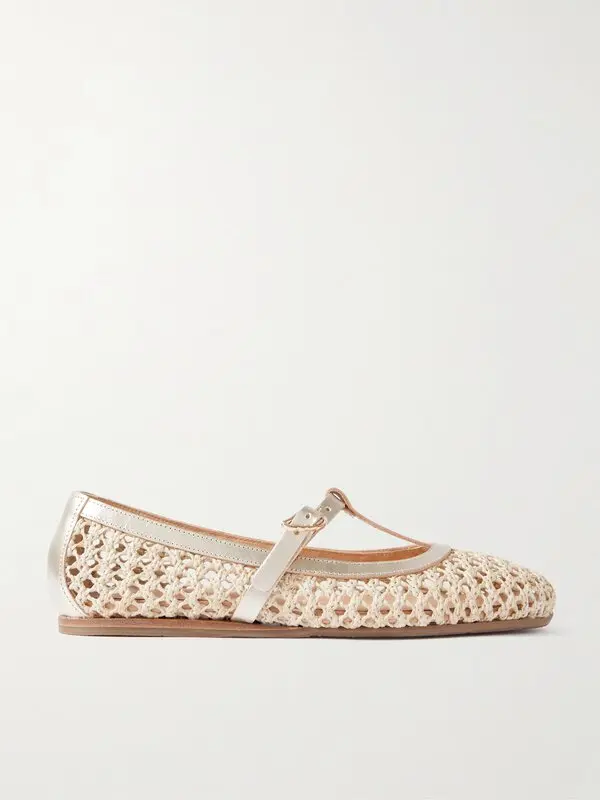 ANCIENT GREEK SANDALS Aerati Raffia Ballet Flats - Neutrals