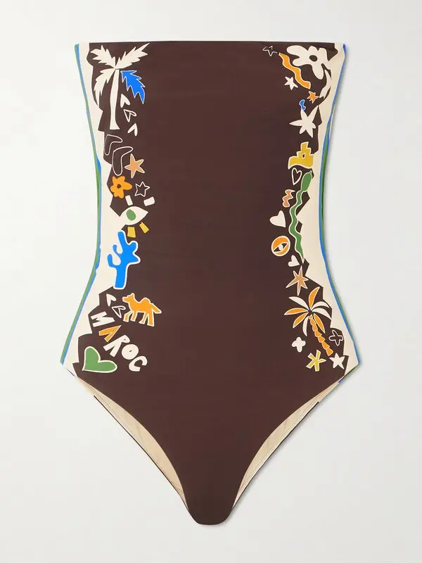 ALEMAIS Maroc Printed Swimsuit - Brown