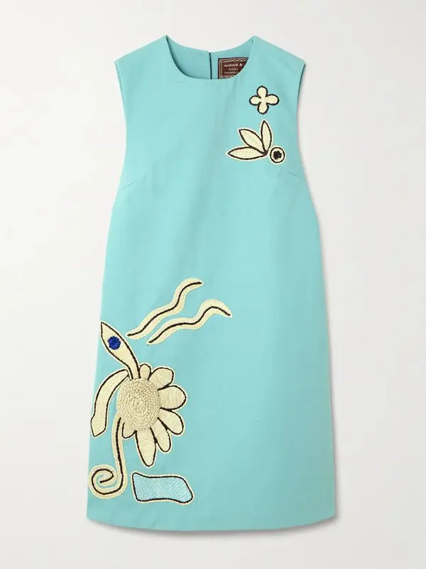 ALEMAIS Azar Embroidered Mini Dress