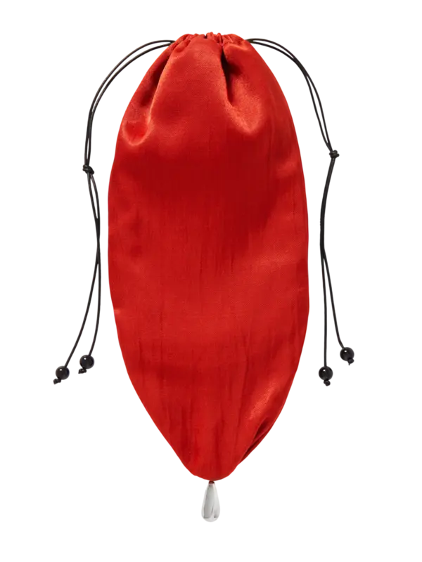 SOPHIE BUHAI Teardrop Embellished Satin Pouch - Red
