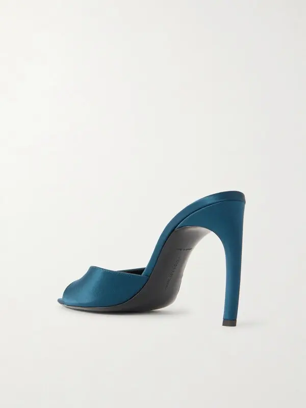 Victoria Beckham Harlow Satin Mules - Blue