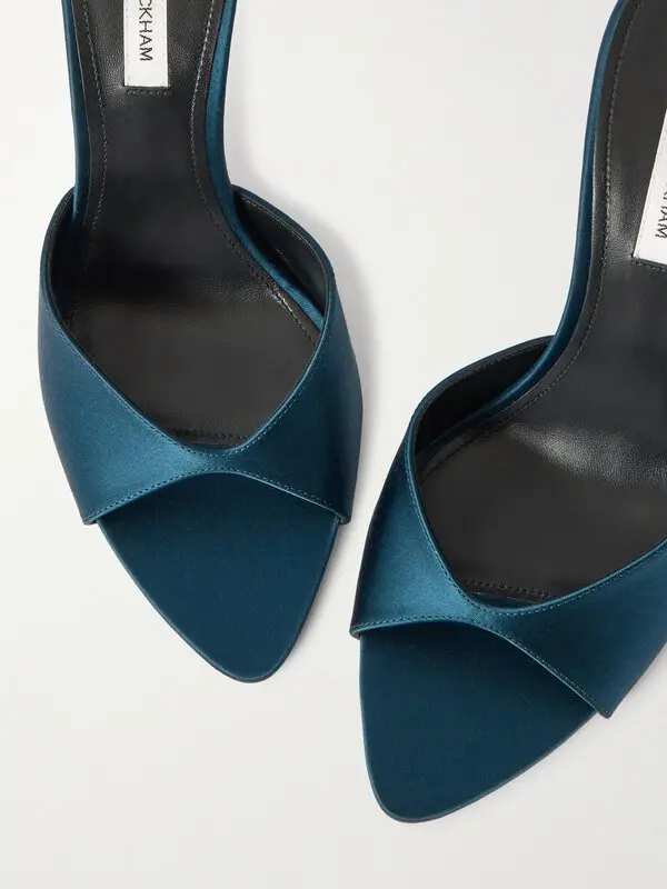 Victoria Beckham Harlow Satin Mules - Blue