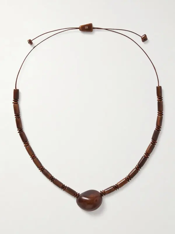 HUNTING SEASON The Choker Tagua And Leather Necklace - Brown