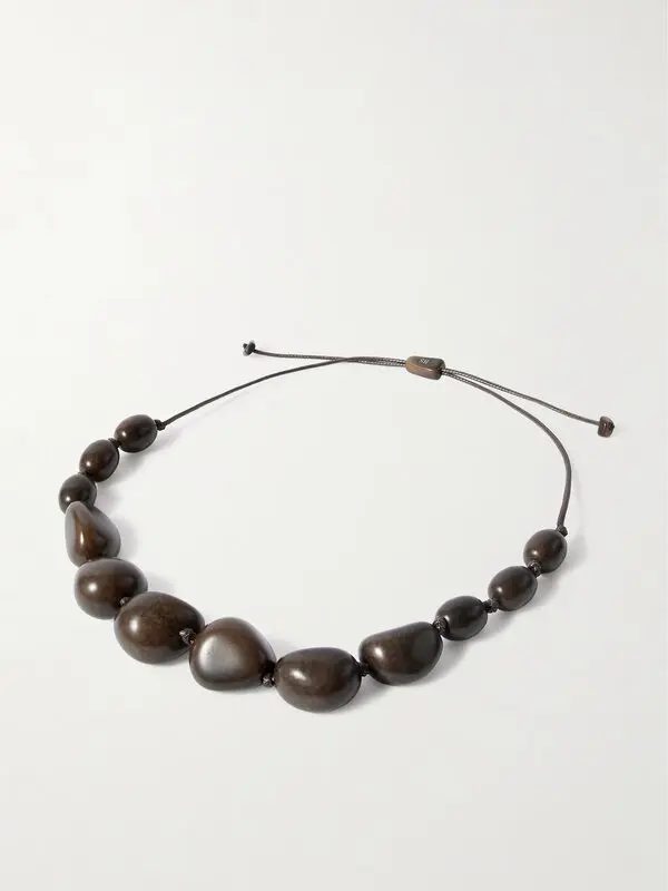 HUNTING SEASON Tagua And Leather Necklace - Brown