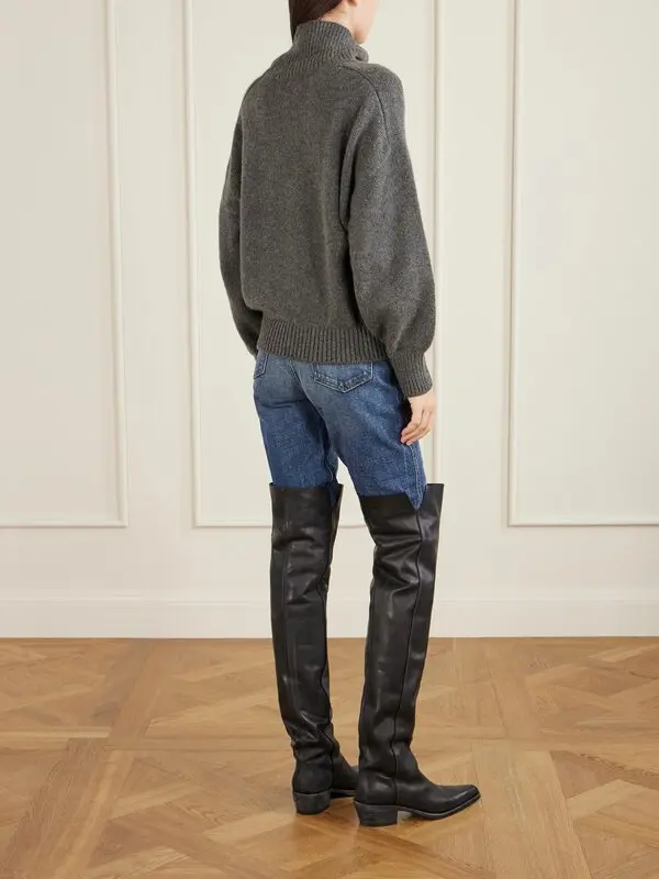 Khaite Willem Cashmere Turtleneck Sweater - Gray
