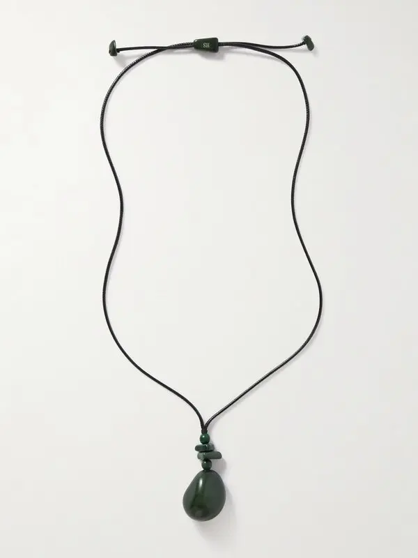 HUNTING SEASON Pendant Tagua And Leather Necklace - Green