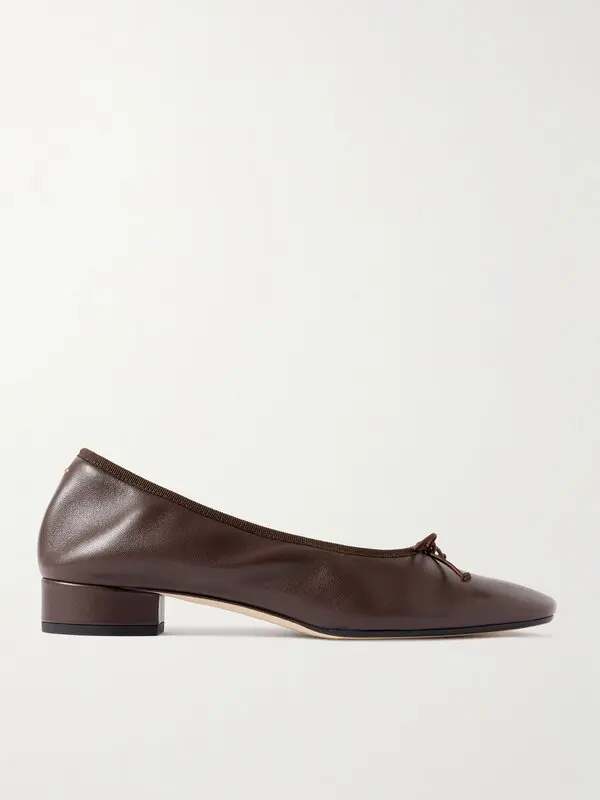 AeydĒ Onda Leather Pumps With Bow Detailing - Brown