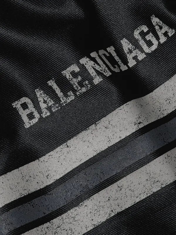Balenciaga Logo-print Striped Appliquéd Jersey T-shirt