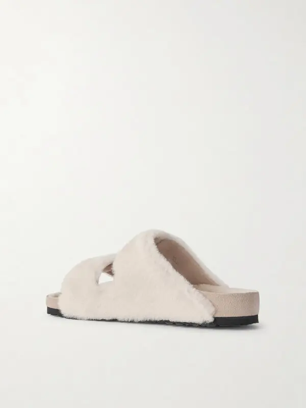 BIRKENSTOCK Arizona Shearling Sandals - Neutrals