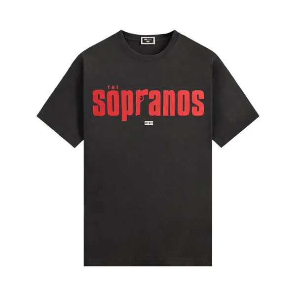 Kith For The Sopranos Main Logo Vintage Tee - Black