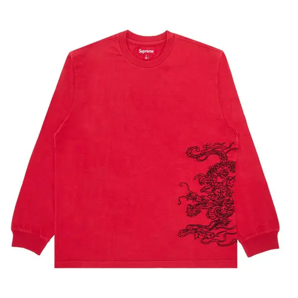 Supreme Dragon Embroidered Long-sleeve Top