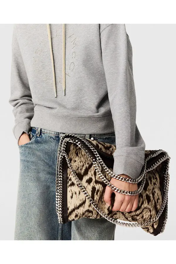 Stella McCartney Falabella Cloud Leopard Fold-over Tote Bag - Brown