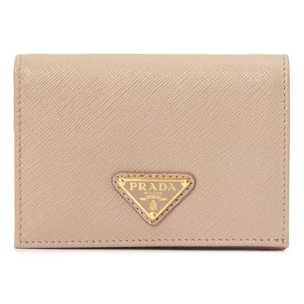 Prada Saffiano Short Wallet - Beige