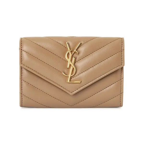 Saint Laurent Cassandre Card Holder - Beige