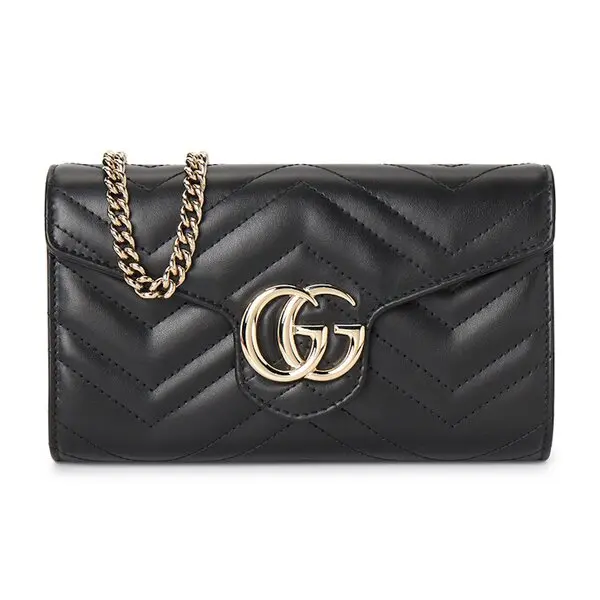 Gucci Gg Marmont Chain Shoulder Bag - Black