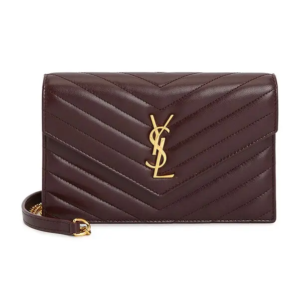 Saint Laurent Cassandra Chain Shoulder Bag - Wine