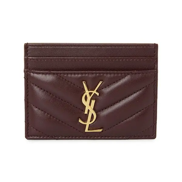 Saint Laurent Cassandre Card Holder - Wine
