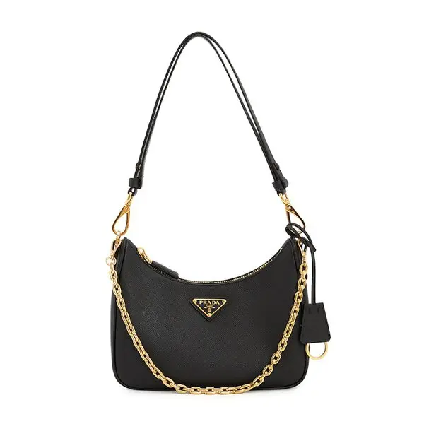 Prada Re-edition Saffiano Chain Shoulder Bag
