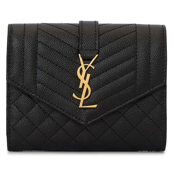 Saint Laurent Mix Matelasse Short Wallet - Black